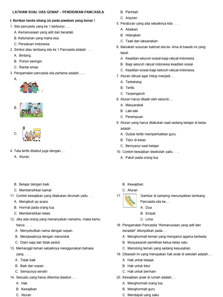 Latihan Soal Uas Genap Ale | PDF