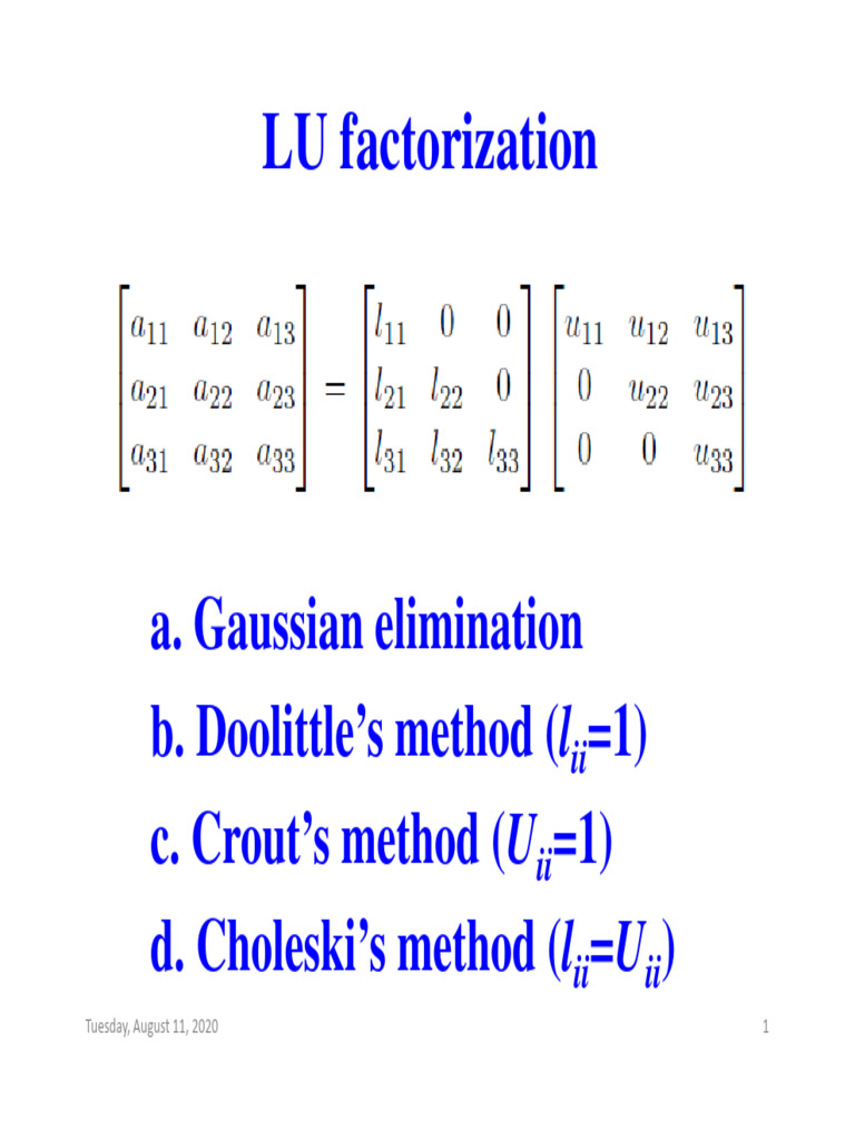 Week 6 LU-factorization 9543 0 | PDF