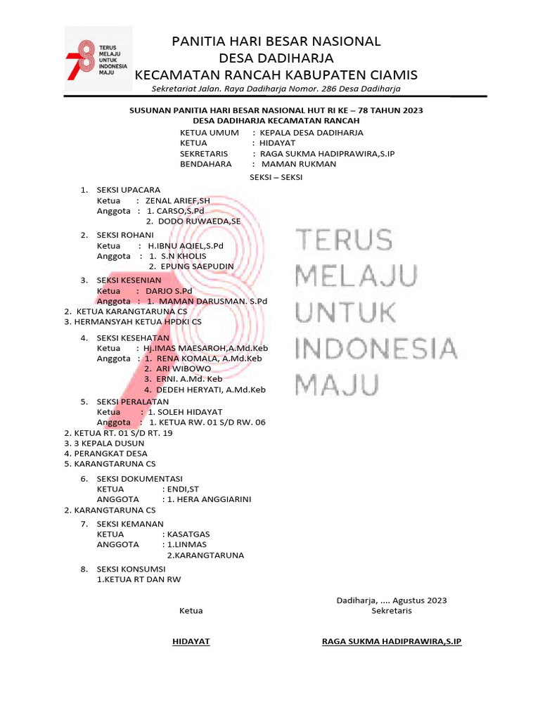 Panitia Hari Besar Nasional | PDF