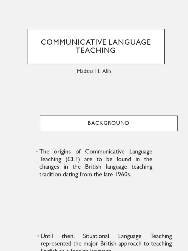 Communicative Language Teaching | PDF | Language Education | Human Communication