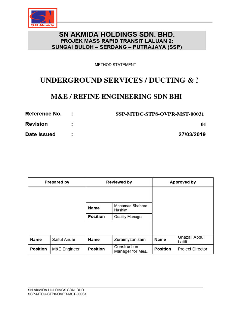 MRT Line 2: Underground Services Plan | PDF | Concrete | Pipe (Fluid ...