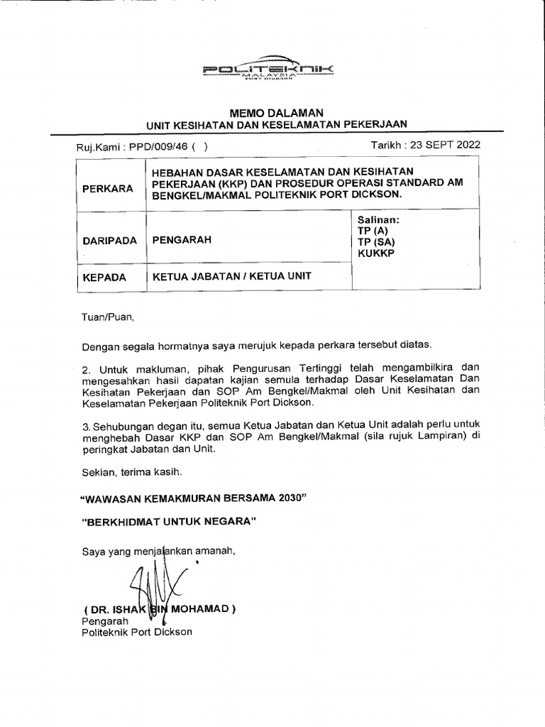 Dasar KKP Dan SOP Am Bengkel | PDF