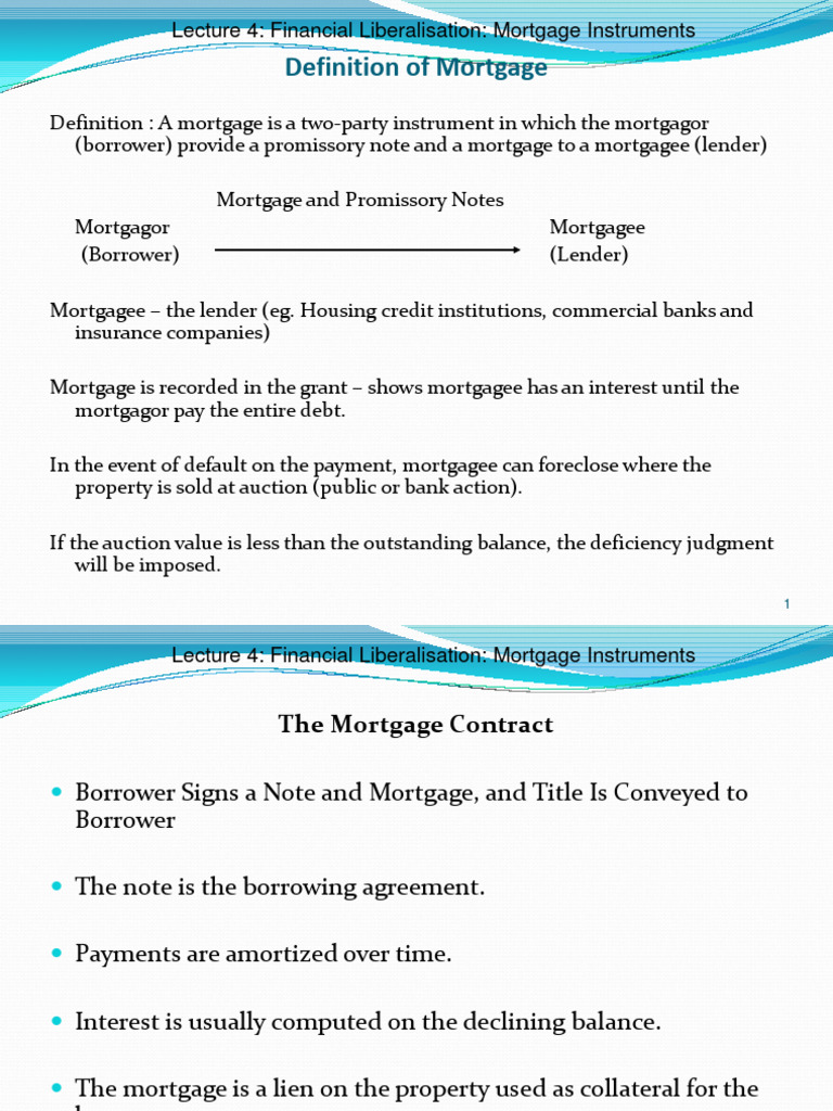 MORTGAGE INSTRUMENTS Types of Mortgage | PDF | Mortgage Loan | Loans