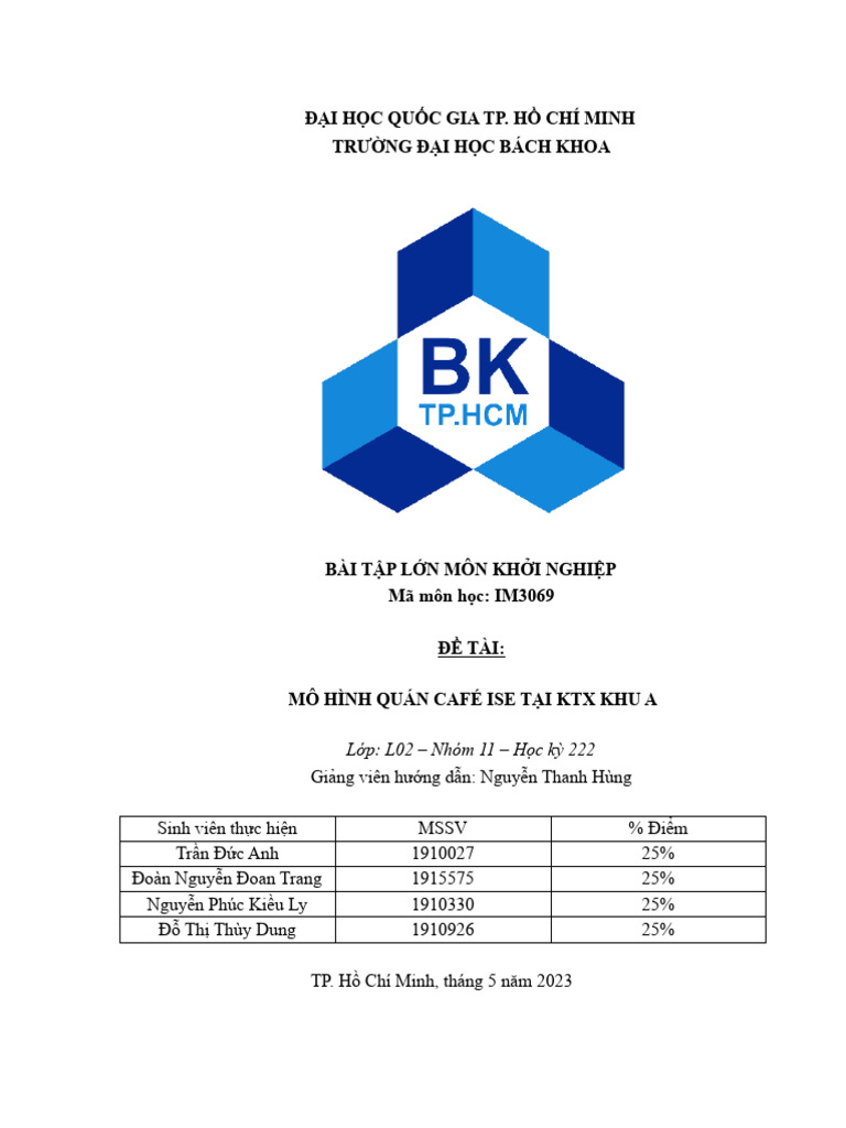 BTL Khoinghiep L02 Nhom11 | PDF