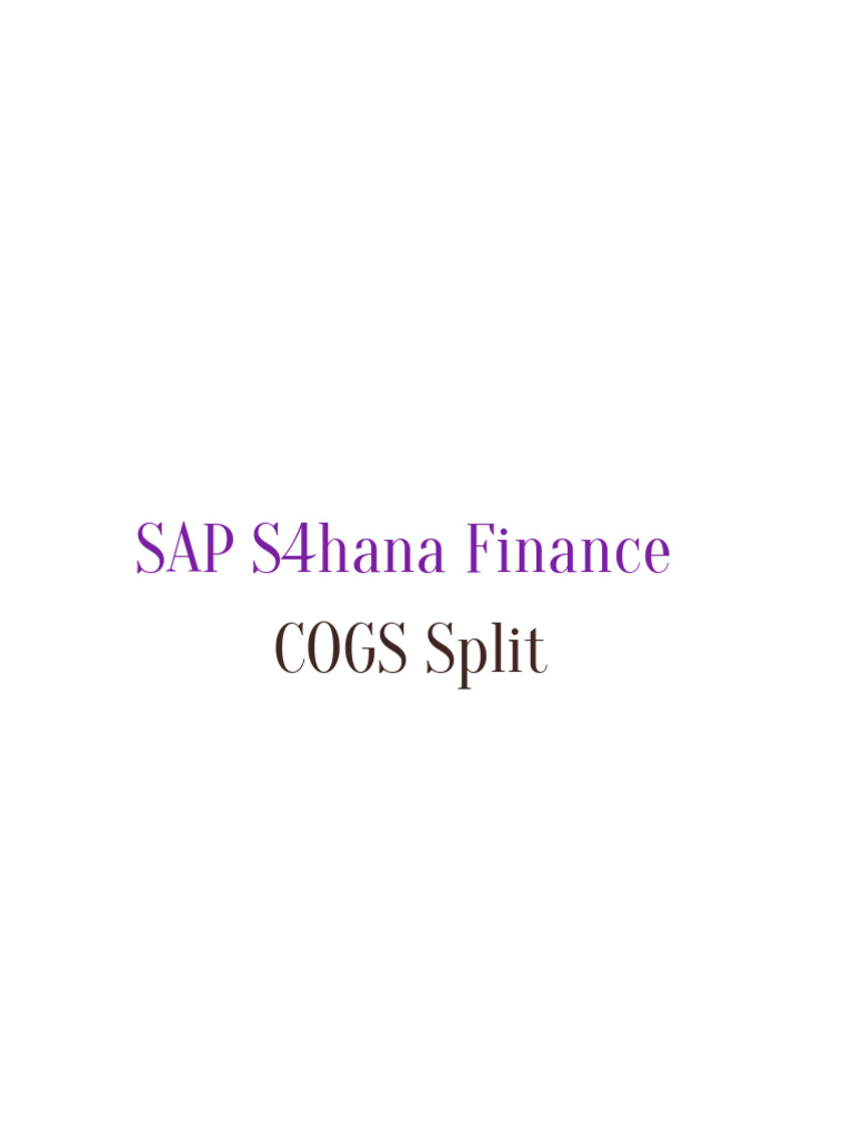 Sap S4hana Finance 1697836629 Download Free Pdf Cost Of Goods Sold Inventory