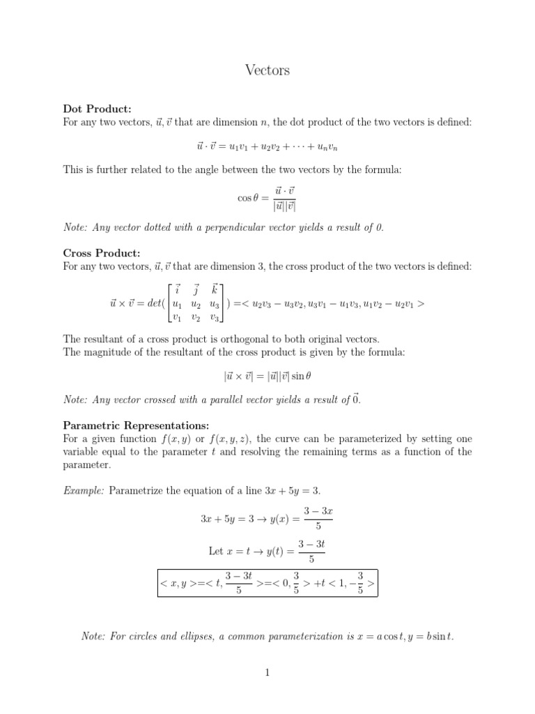 Calc III Quick Sheets | PDF | Euclidean Vector | Calculus