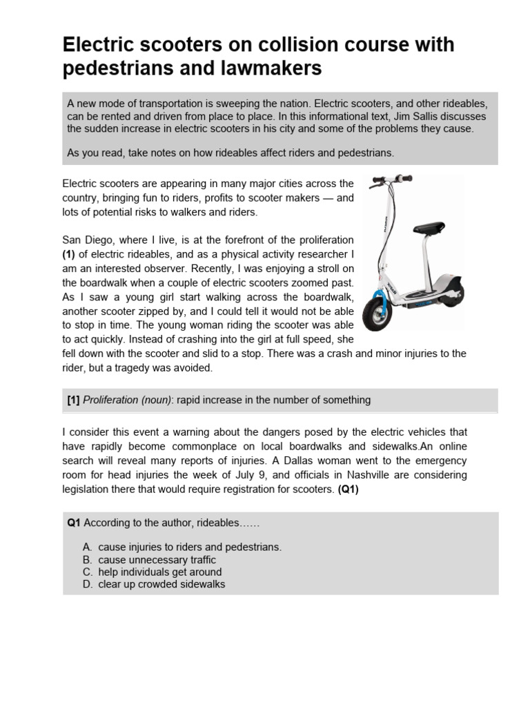 Risks of Electric Scooters for Pedestrians | PDF | Sidewalk | Pedestrian