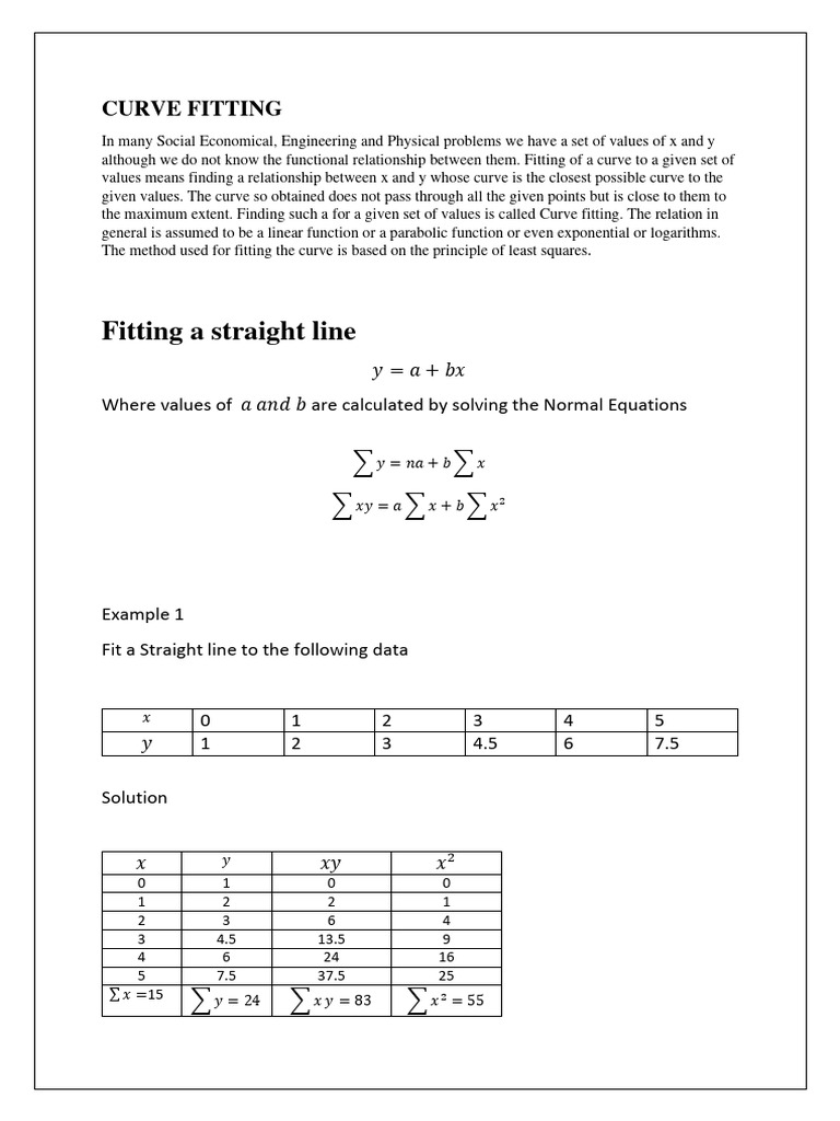 Engg Maths Sem 3 Curve Fitting | PDF | Mathematics | Applied Mathematics