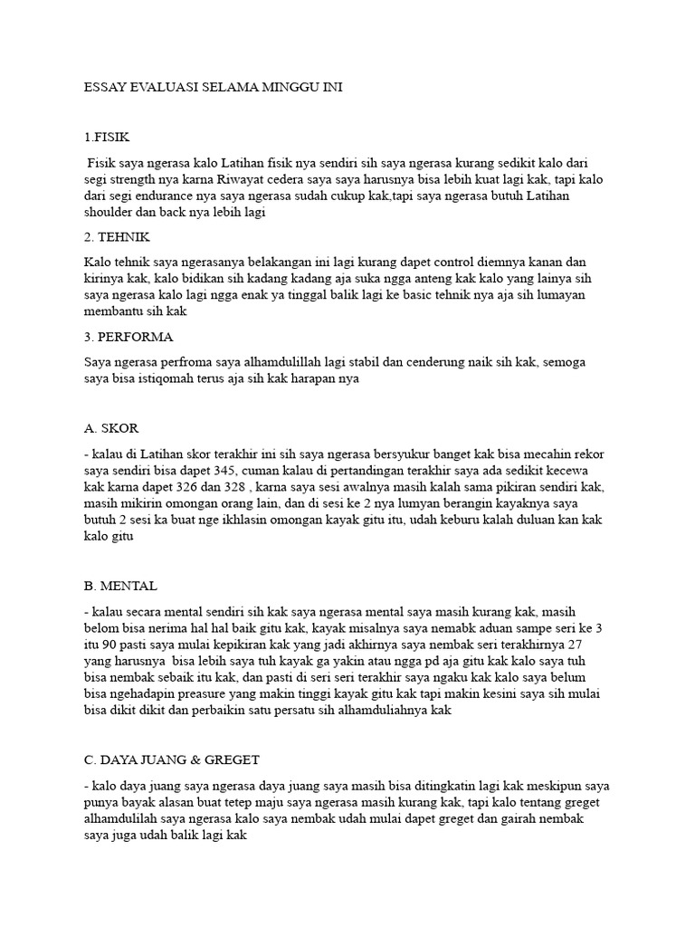 Evaluasi Latihan Menembak | PDF | Pengembangan Diri | Kesehatan Holistik