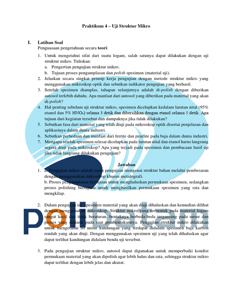 Uji Struktur Mikro Logam: Prosedur dan Analisis | PDF | Griya & Taman | Sains & Matematika
