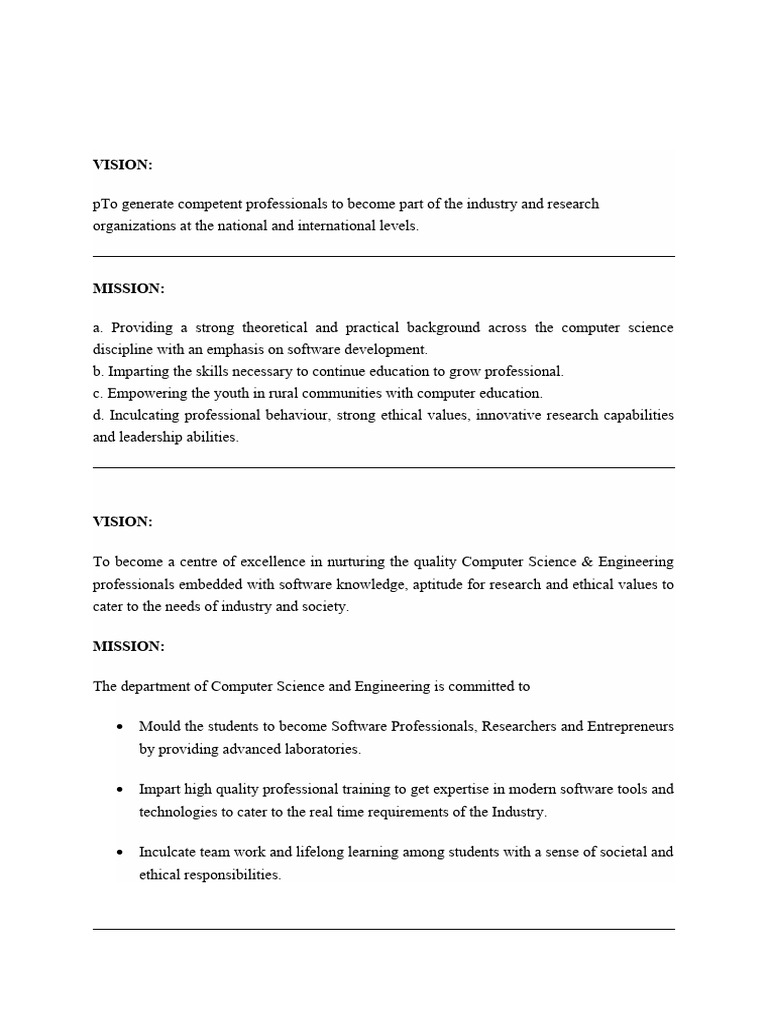 Department Vision | PDF | Entrepreneurship | Science