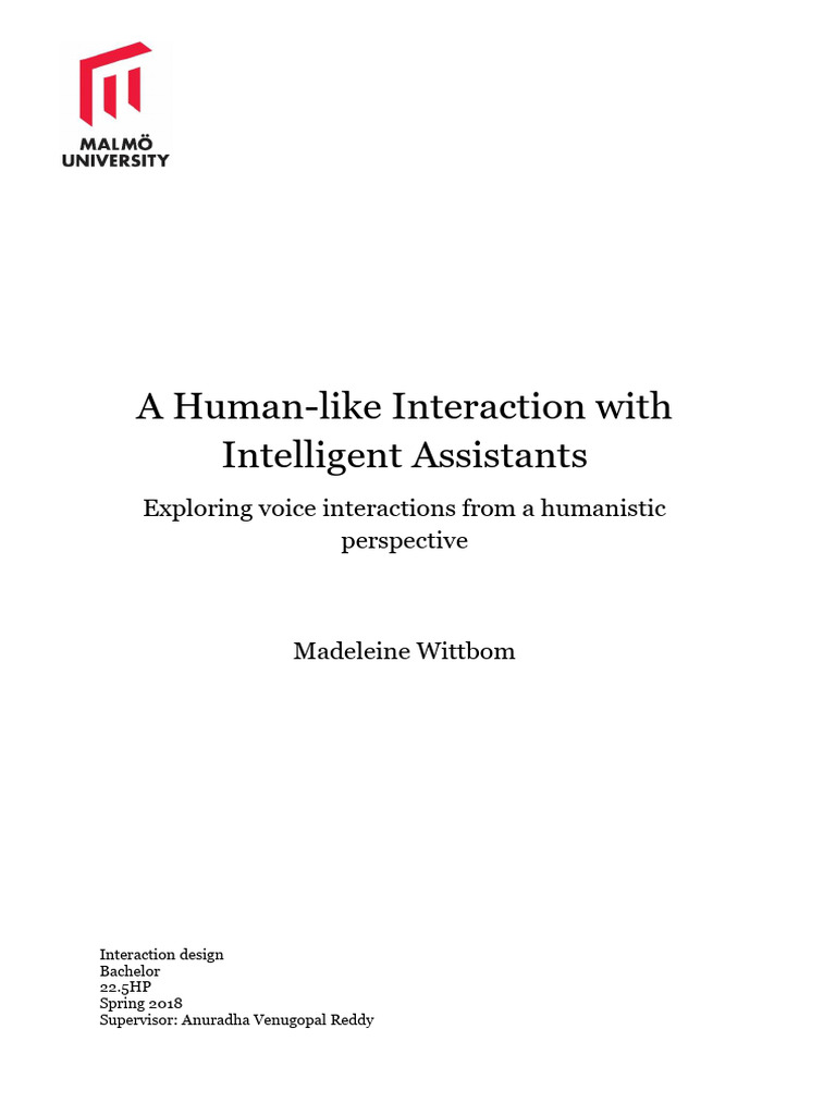 A Human-Like Interaction With Intelligent Assistants | PDF | Human ...