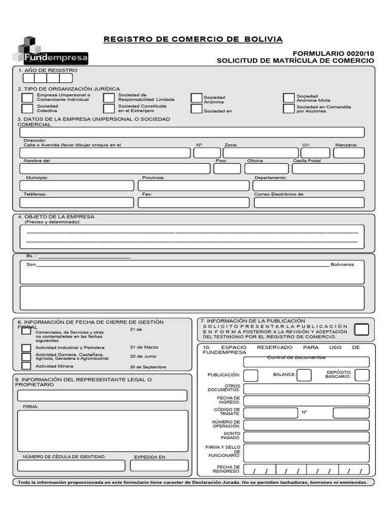 Registro de Comercio de Bolivia | PDF | Business | Bolivia