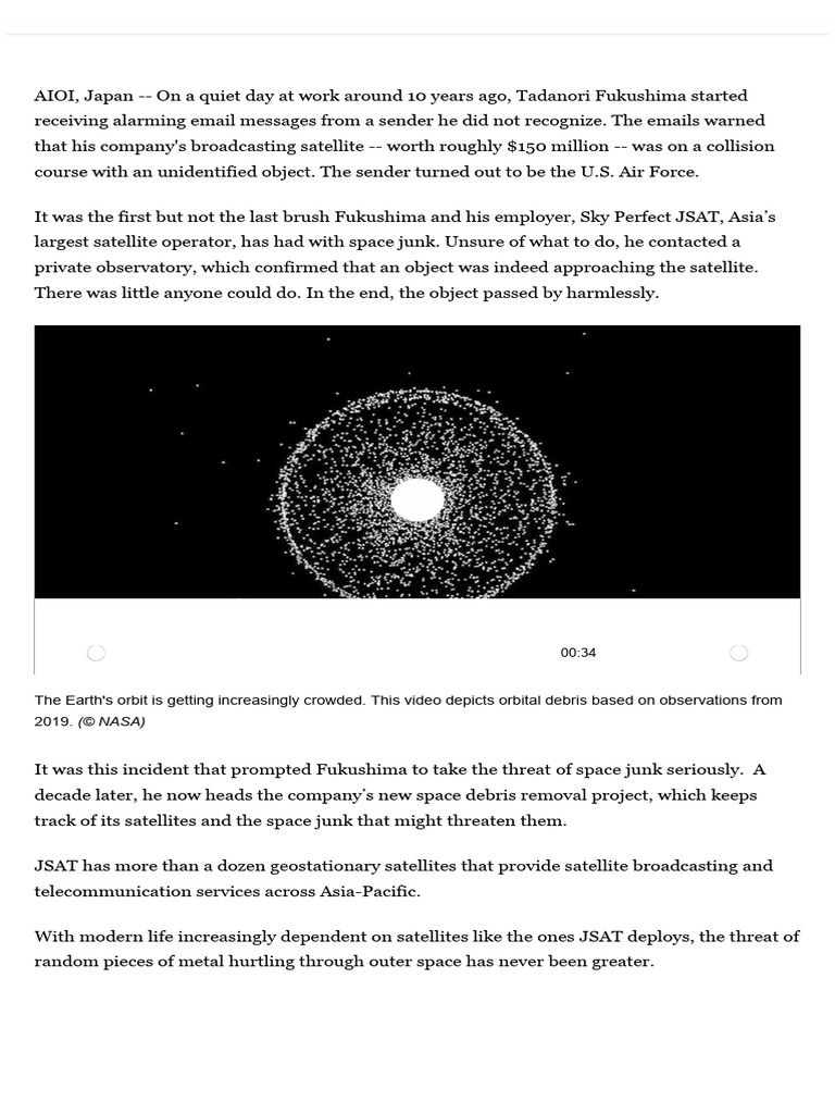 済 L26 Japan's war on space junk - Nikkei Asia | PDF | Space Debris | Satellite