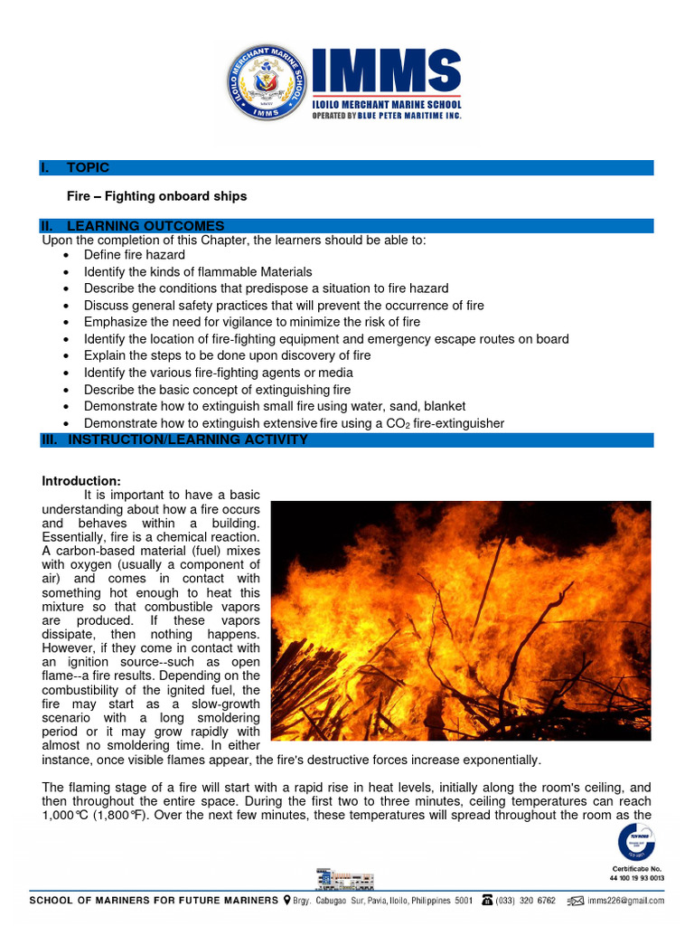 Fire Safety Training for Shipboard Personnel | PDF | Fires | Combustion