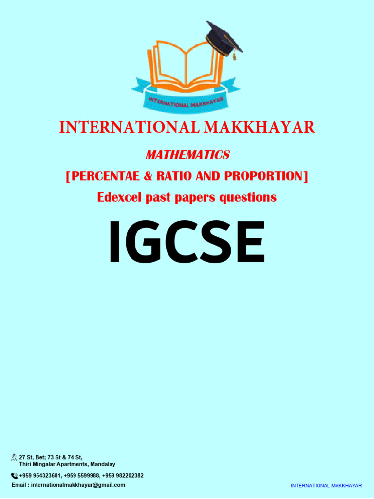 Percentage & Ratio and Proportion Past Paper Questions | PDF | Prices ...