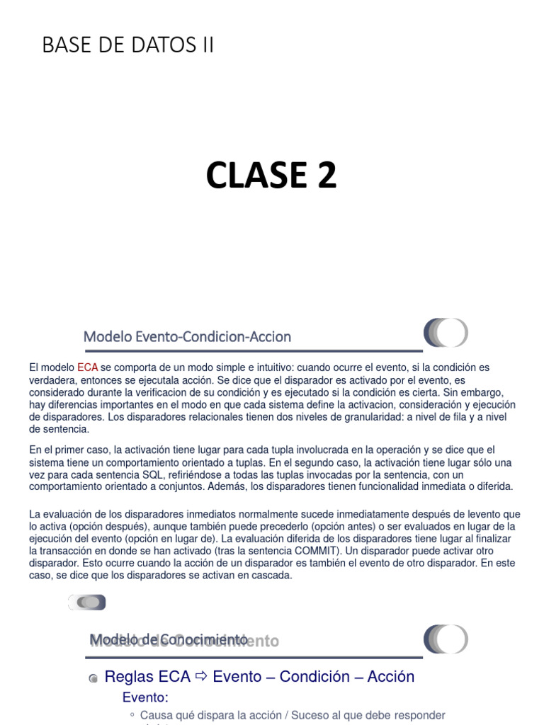 Clase2 TeoriaBDII | PDF | SQL | Bases de datos