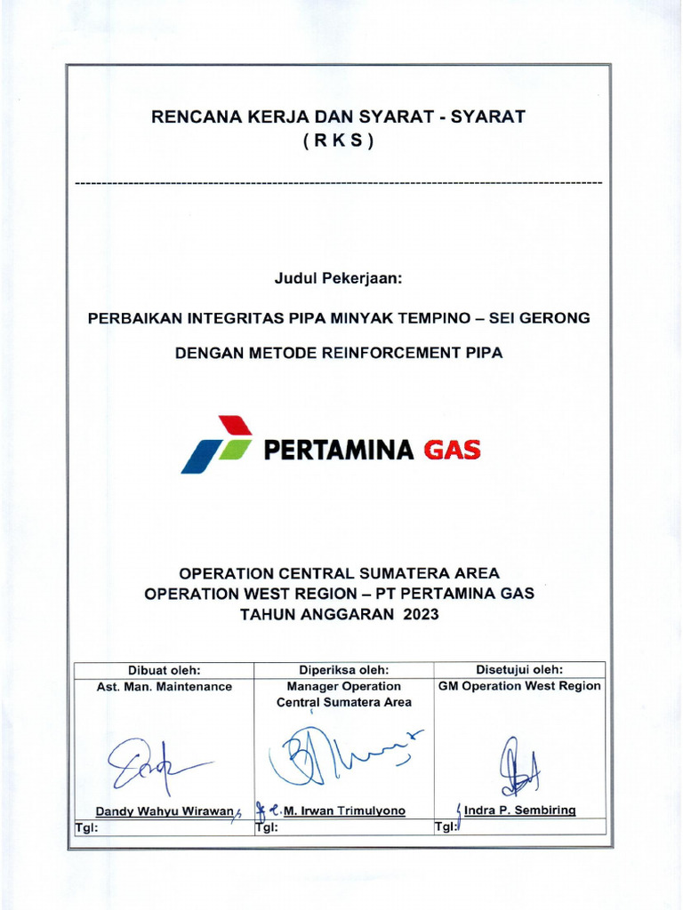 RKS - Perbaikan Pipa Dengan Reinforcement Fix | PDF