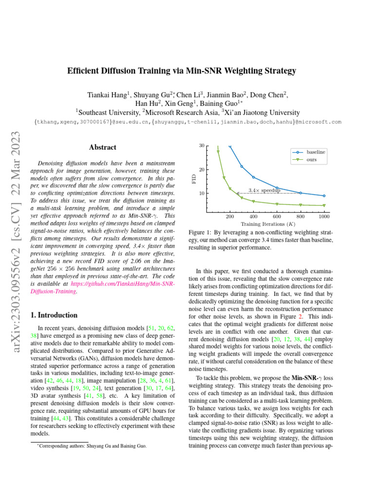 Diffusion Min-SNR | PDF | Mathematical Optimization | Signal To Noise Ratio