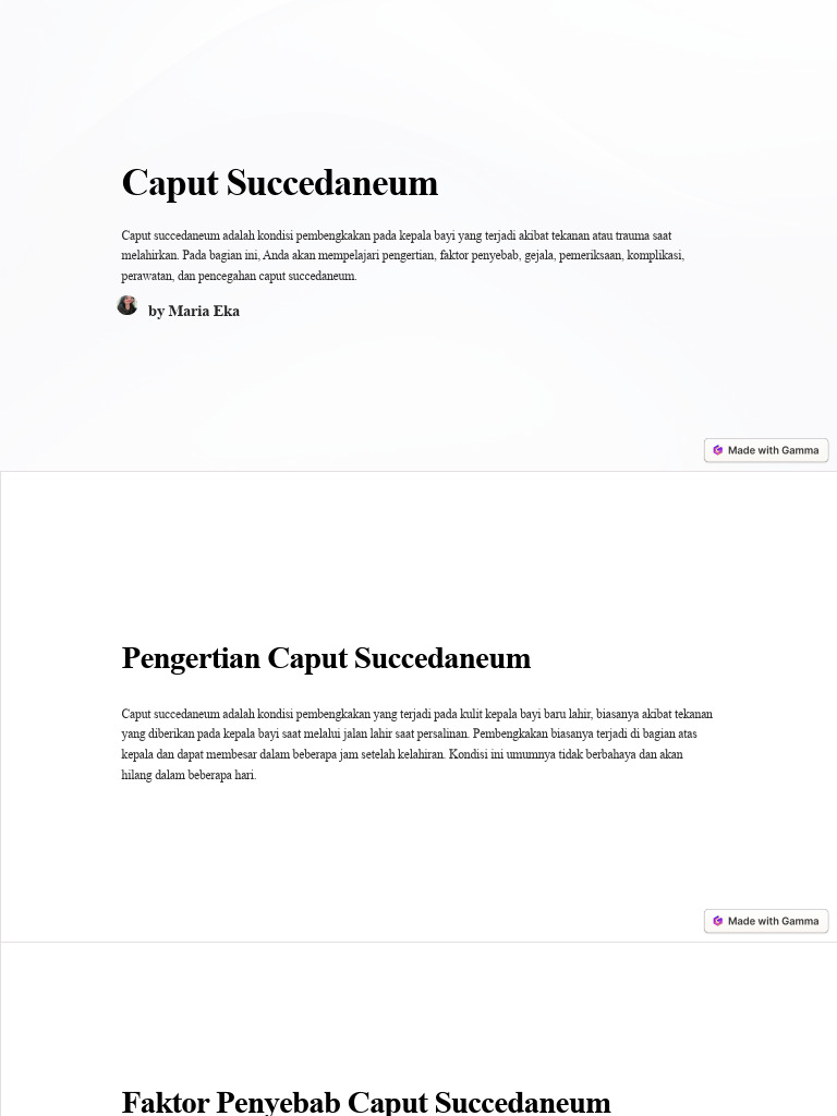 Caput Succedaneum | PDF | Kesehatan Holistik