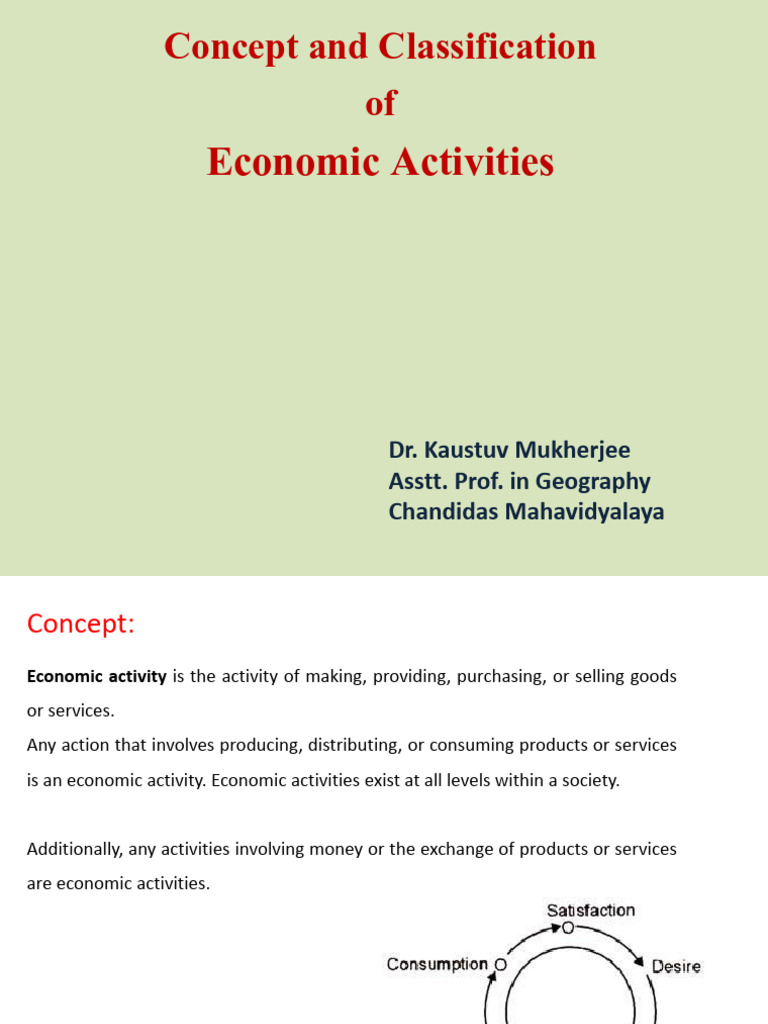 Economic Activities Concept and Classification | PDF