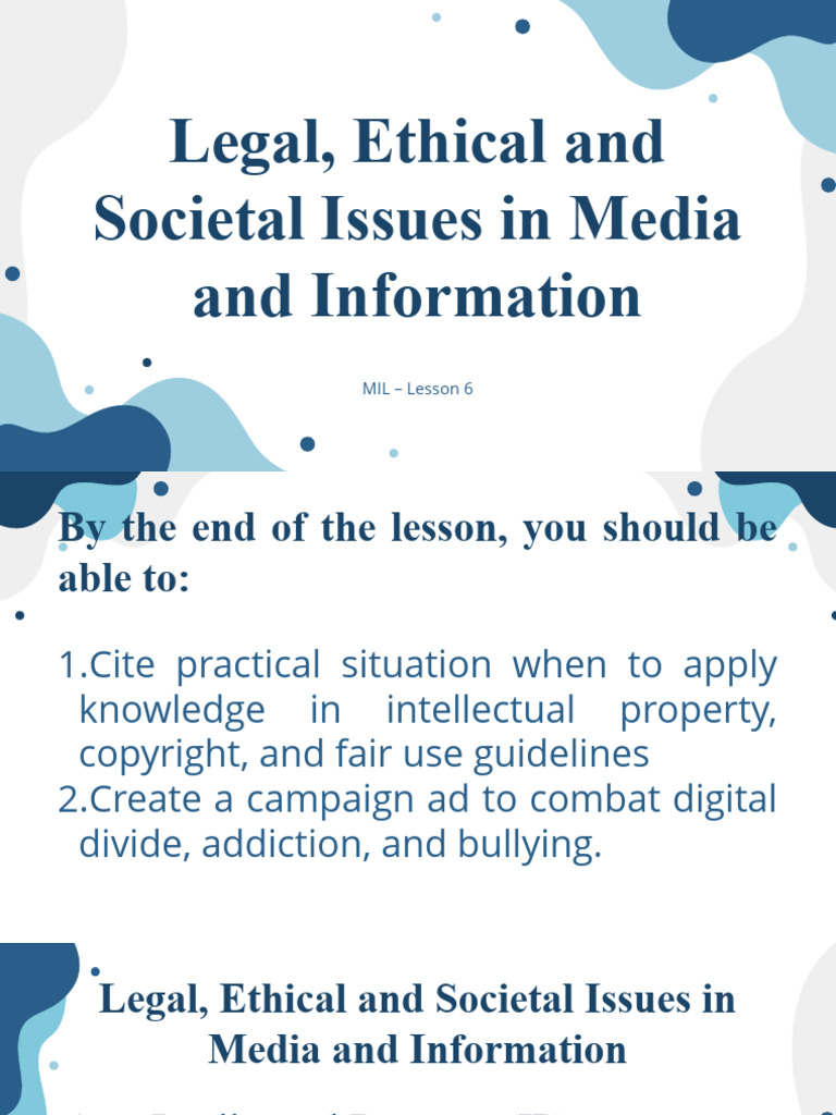 6 Legal, Ethical, and Societal Issues in Media and Information | PDF ...
