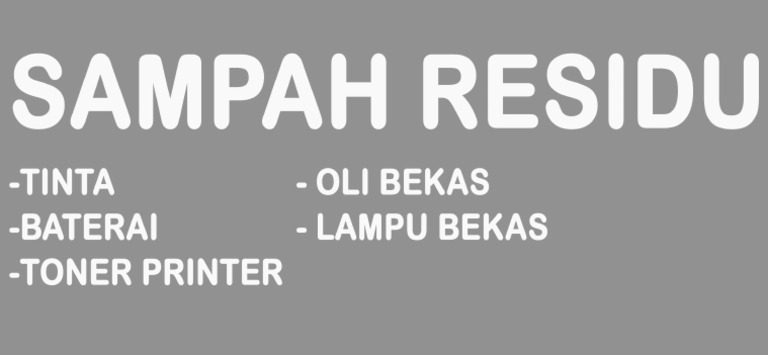 Sampah Residu 31 X 14 | PDF