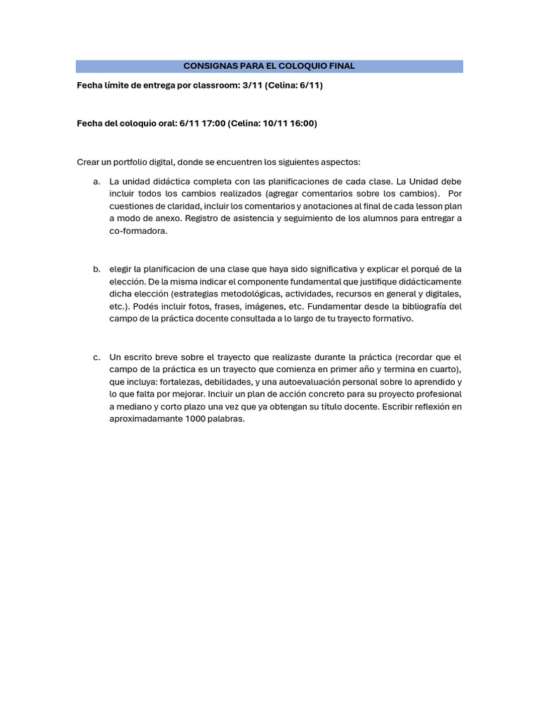 Consignas para El Coloquio Final 1 | PDF