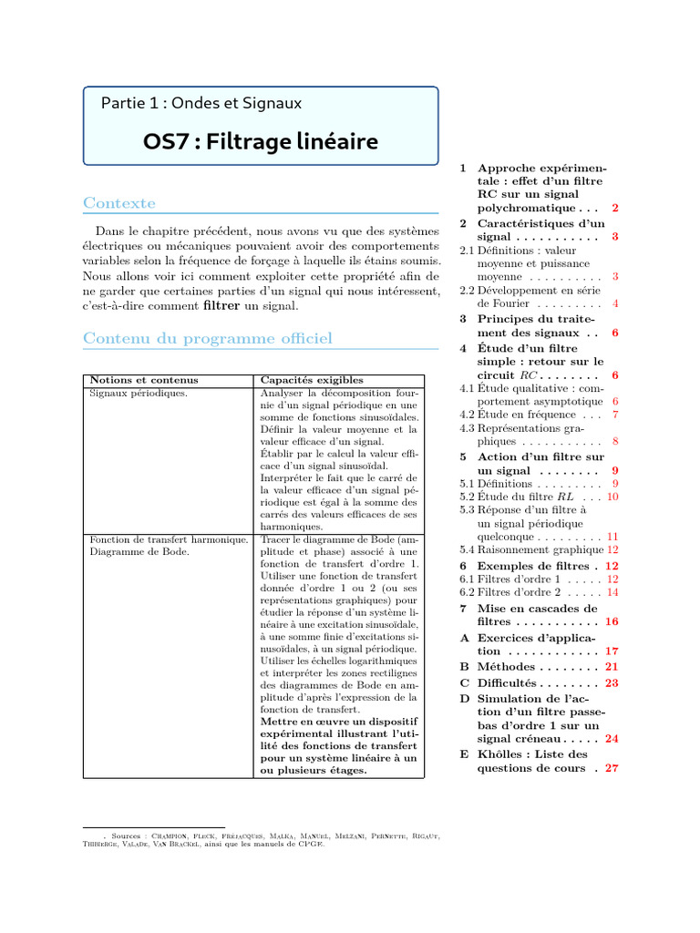 Filtrage Linéaire des Signaux | PDF | Filtre (électronique) | Algorithmes