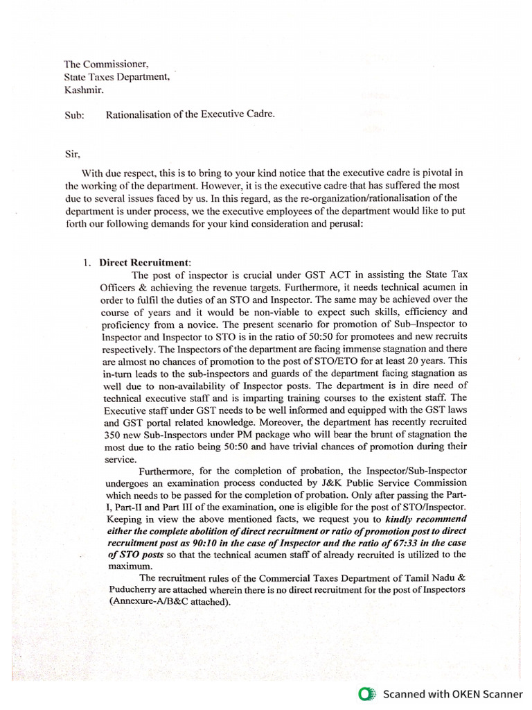 Rationalisation of Executive Staff | PDF