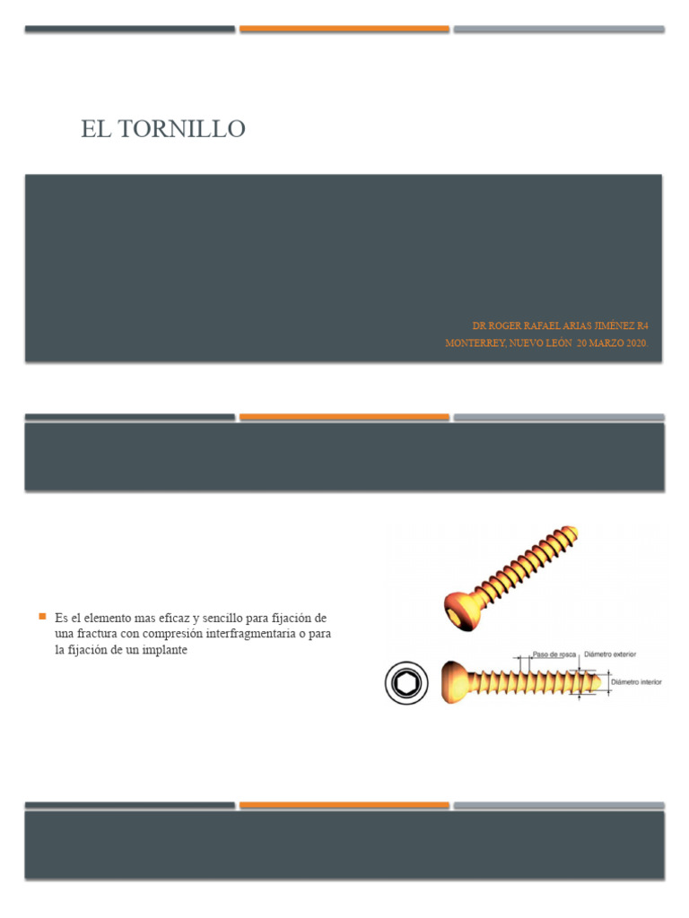 El Tornillo | PDF | Tornillo | Hueso