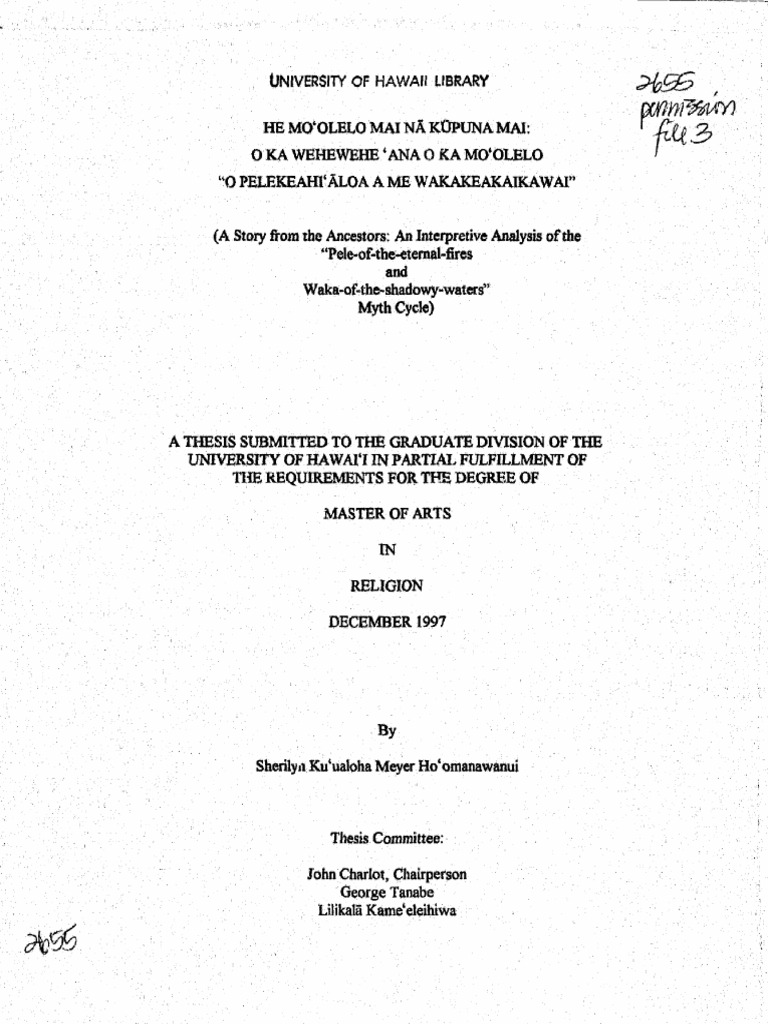 He Mo Olelo Mai Nā Kūpuna Mai (O Ka Wehewehe Ana O Ka Mo Olelo O ...