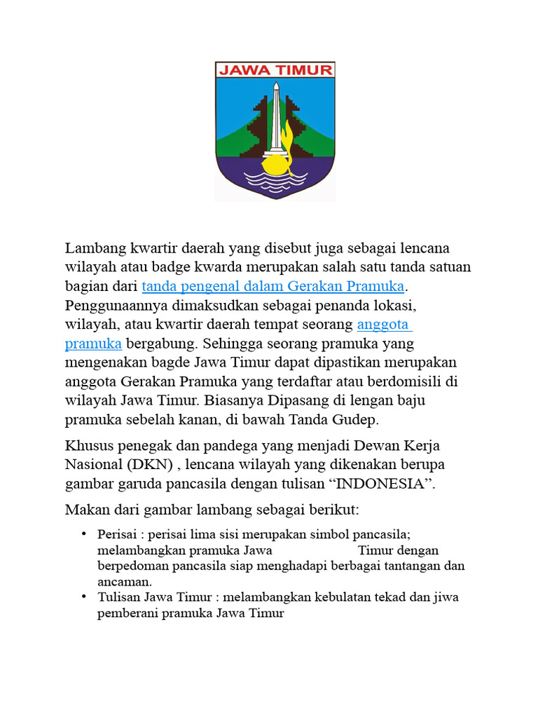 Arti Lambang Jawa Timur | PDF