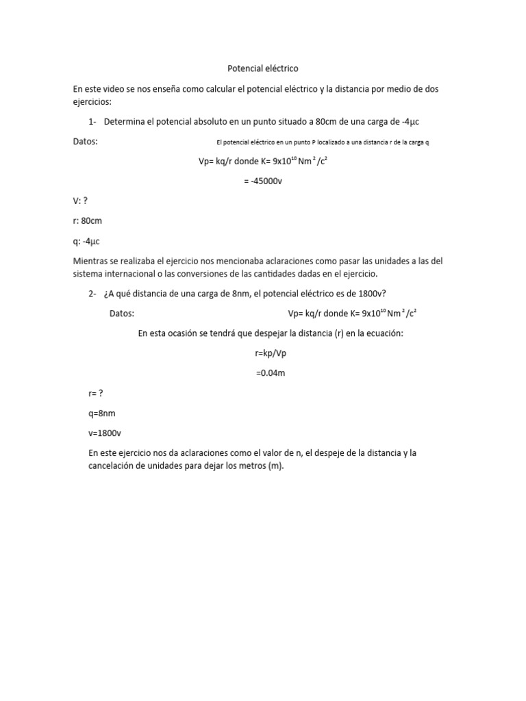 Potencial Eléctrico Pdf