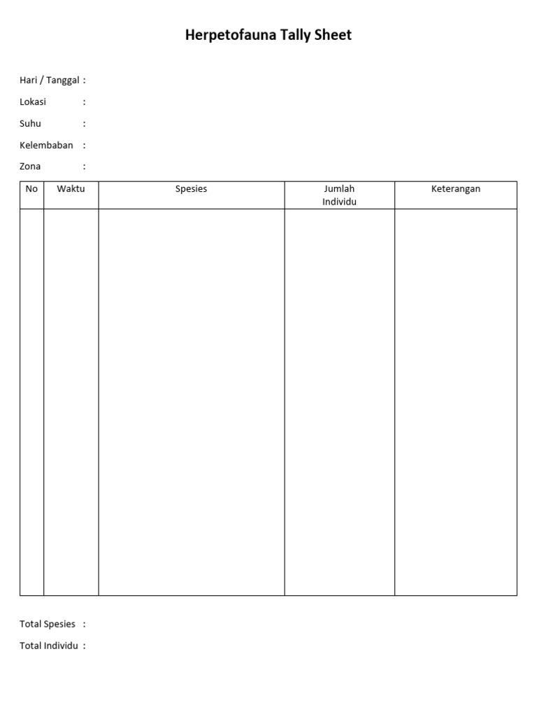 Tally Sheet | PDF | Kajian Bahasa Asing | Agama & Spiritualitas