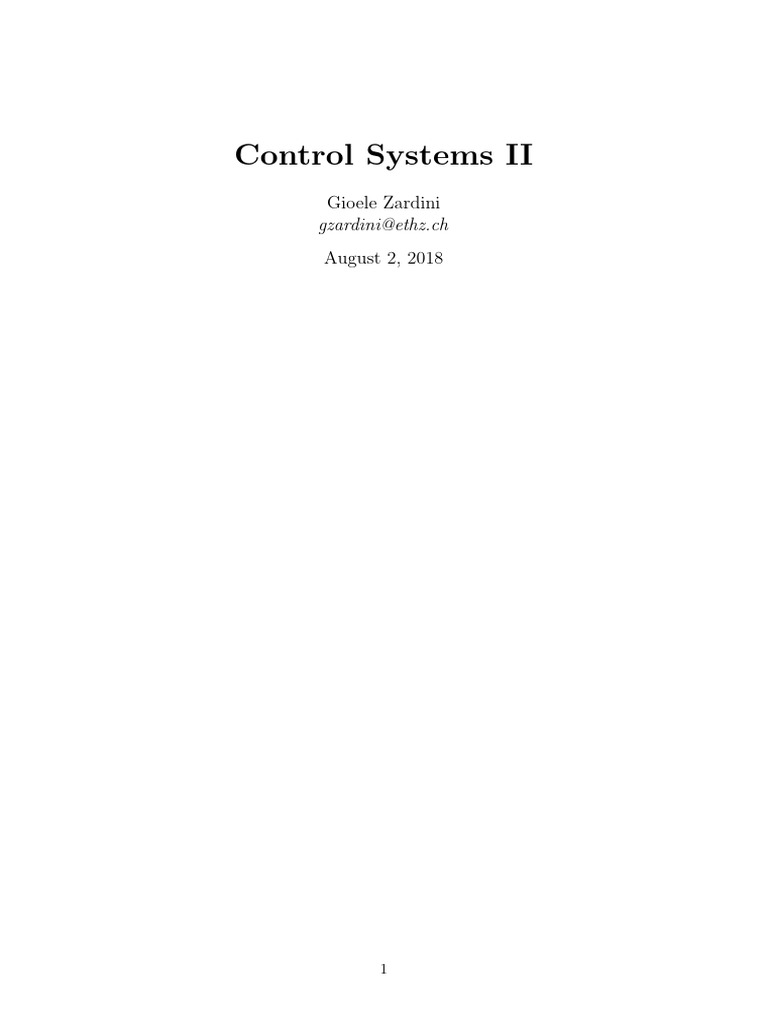 Skript Control Systems II V1 | Download Free PDF | Control Theory | Applied Mathematics