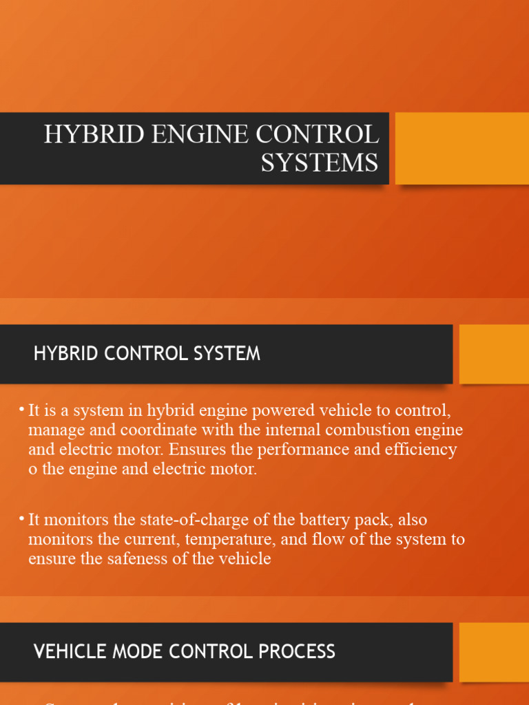 Hybrid Engine Control Systems Reporting | PDF | Hybrid Vehicle | Engines