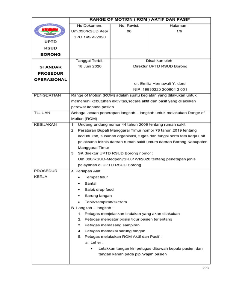 145 SOP Range of Motion | PDF
