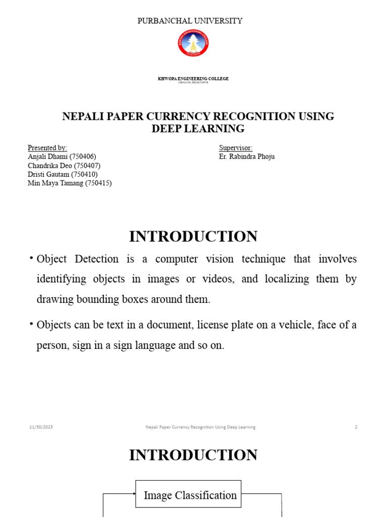 Nepali Paper Currency Recognition Using Deep Learning Final | PDF | Deep Learning | Computer Vision