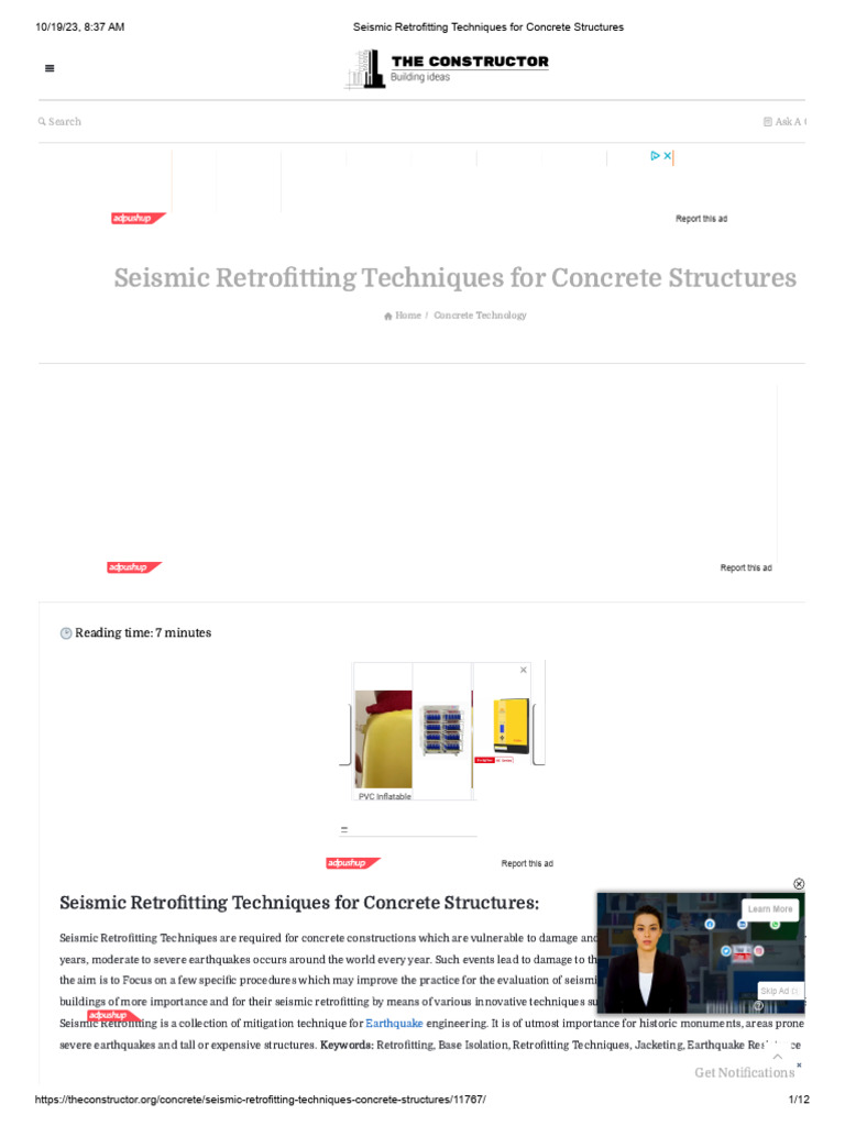 Seismic Retrofitting Techniques For Concrete Structures | PDF ... Seismic Retrofitting Techniques For Concrete Structures | PDF ...