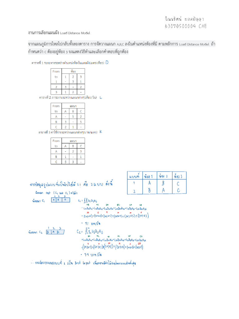 งานการเลือกแผนผัง Load Distance Model | PDF