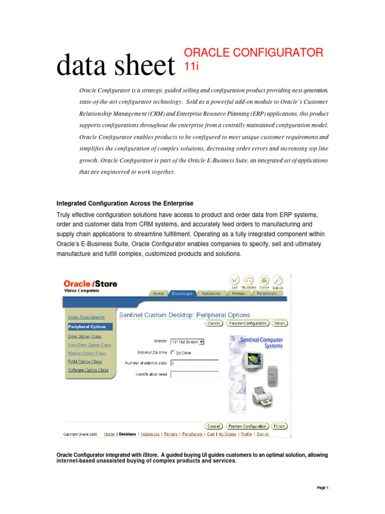 11i10 Configurator Overall Ds | PDF | Enterprise Resource Planning | Oracle Corporation