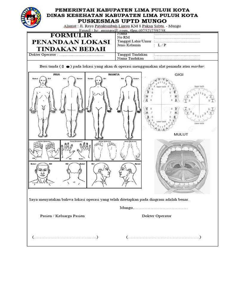 FORM Penandaan Lokasi Operasi | PDF