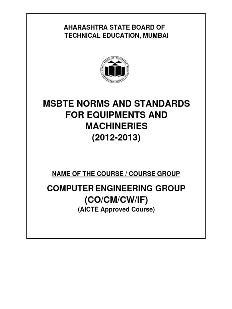 MSBTE Equipment Norms 2012-13 | PDF | Usb | Personal Computers