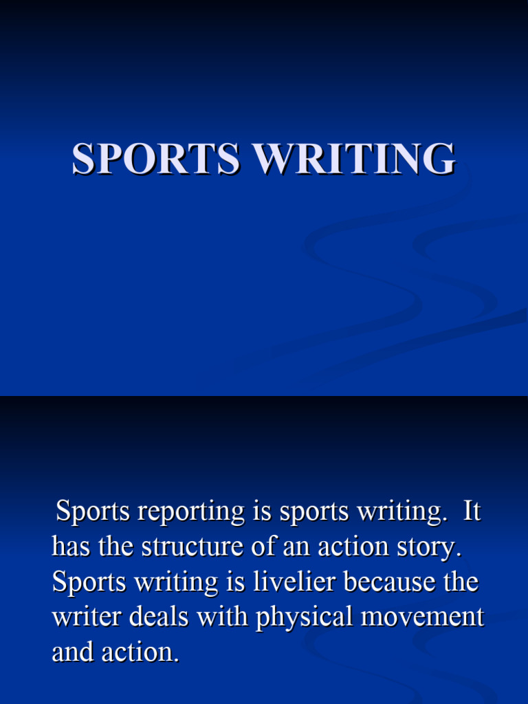 Sports Writing | PDF | Sports
