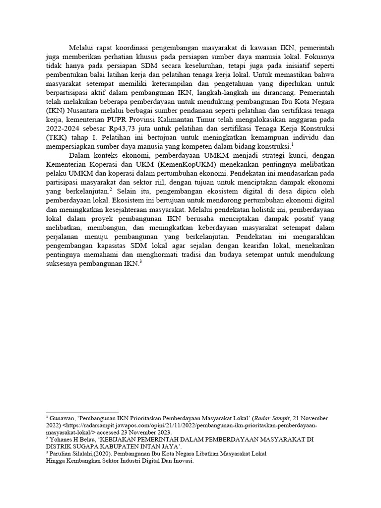 Pemberdayaan IKN | PDF