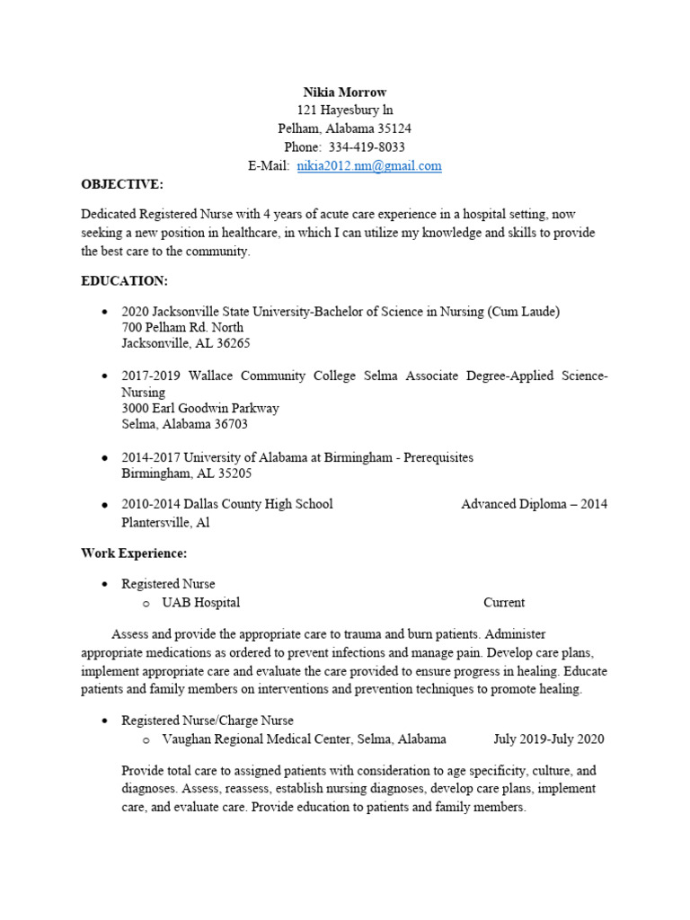 Resume 2023 | PDF | Nursing | Hospital