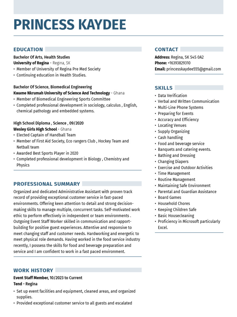 Princess Kaydee Resume 7 | PDF | Restaurants