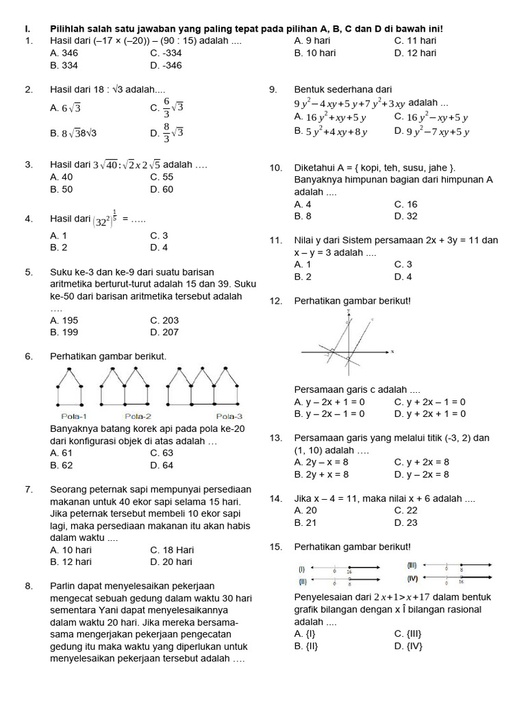 Soal UMI Matematika Kelas IX | PDF