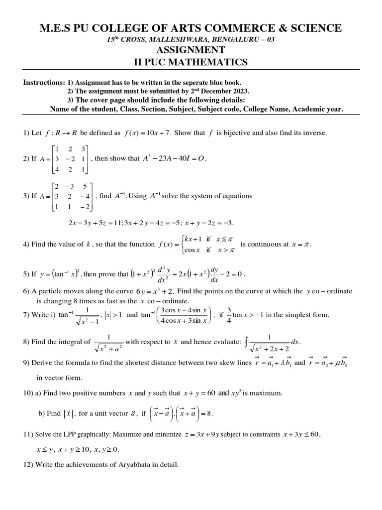 II PU F Assignment 69 | PDF | Geometry | Mathematical Concepts